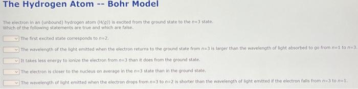 Solved The electron in an (unbound) hydrogen atom (H(g)) is | Chegg.com