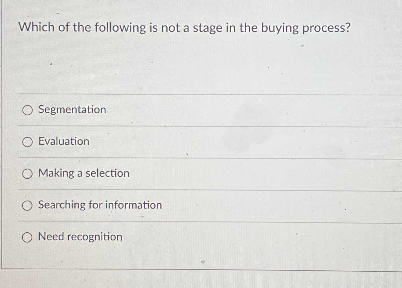 Solved Which of the following is not a stage in the buying | Chegg.com