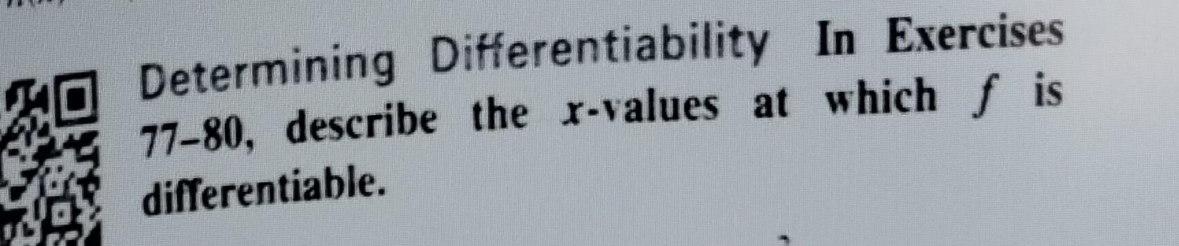 Solved Determining Differentiability In Exercises 77−80, | Chegg.com
