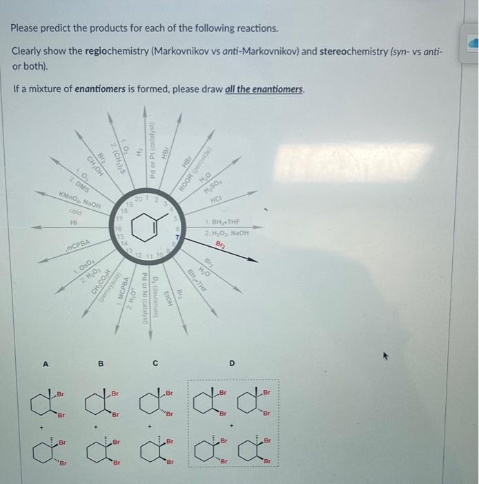 Solved Please predict the products for each of the following | Chegg.com