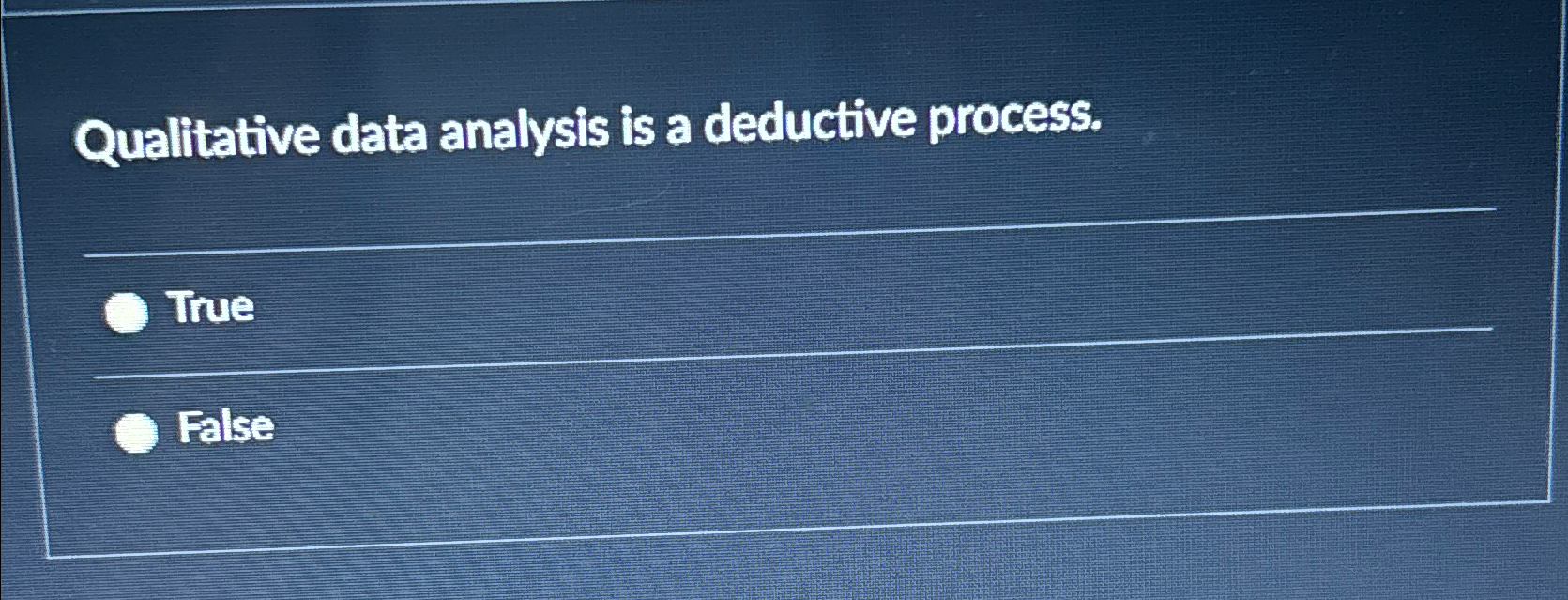 Solved Qualitative data analysis is a deductive | Chegg.com