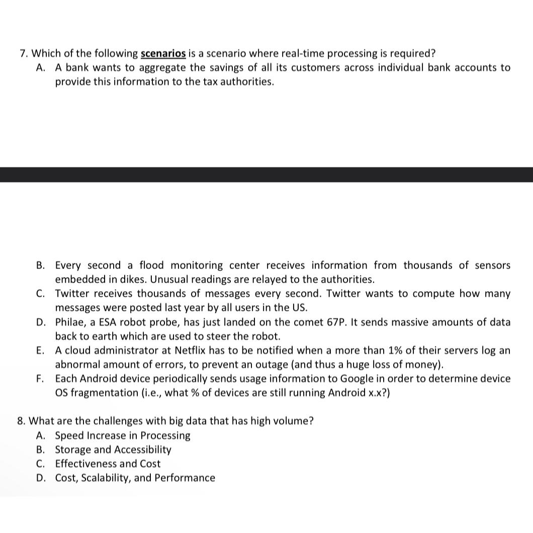 Solved Which of the following scenarios is a scenario where | Chegg.com