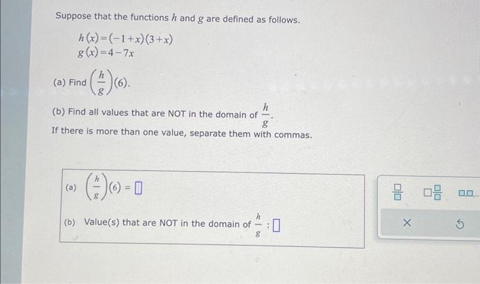 Solved Suppose that the functions h and g are defined as | Chegg.com