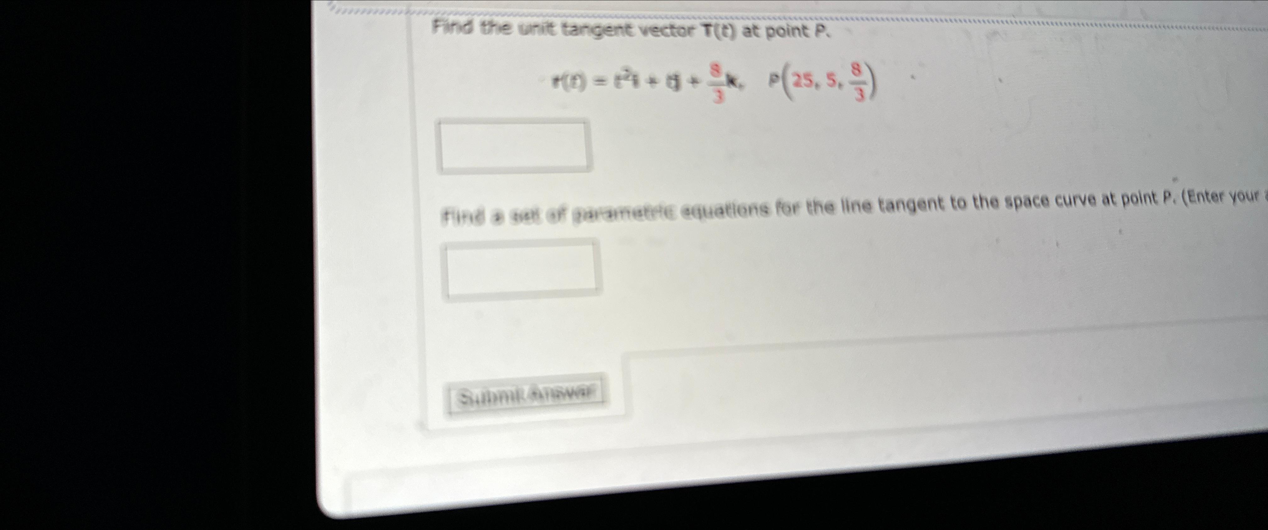 Solved Find the unit tangent vector T(t) ﻿at point | Chegg.com
