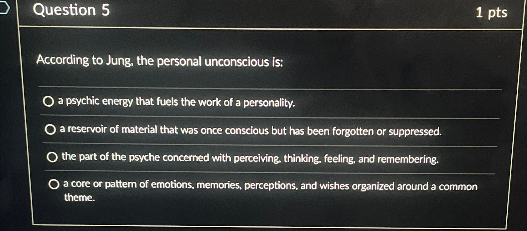 Solved Question 51 ﻿ptsAccording to Jung, the personal | Chegg.com