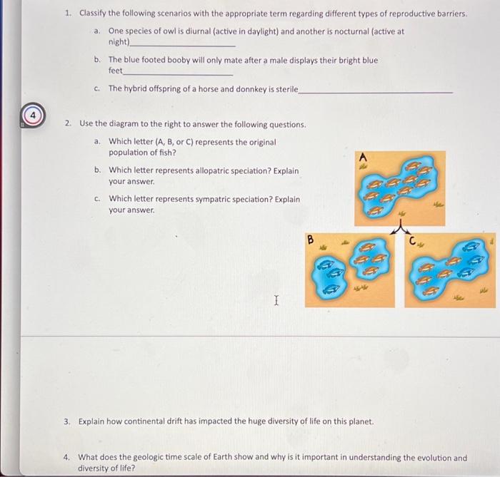 Solved 1. Classify the following scenarios with the | Chegg.com