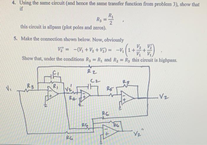 Solved V₂ 1. Consider the Tow-Thomas biquad circuit shown | Chegg.com