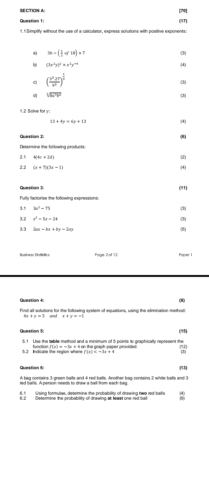 Solved Question 1:1.1 ﻿Simplify without the use of a | Chegg.com