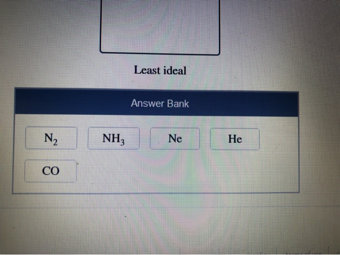 Solved estion 5 of 10 > Arrange the real gases according to | Chegg.com Solved estion 5 of 10 > Arrange the real gases according to | Chegg.com
