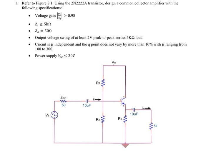 Solved 1. Refer to Figure 8.1. Using the 2 N2222 A | Chegg.com