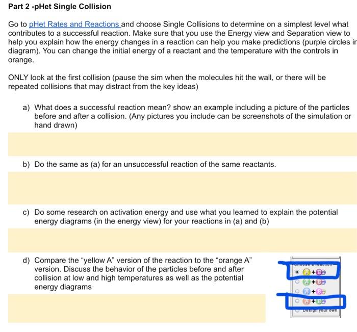 Solved Part 2 -pHet Single Collision Go to pHet Rates and | Chegg.com