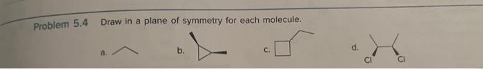 Solved Problem 5.4 Draw in a plane of symmetry for each | Chegg.com