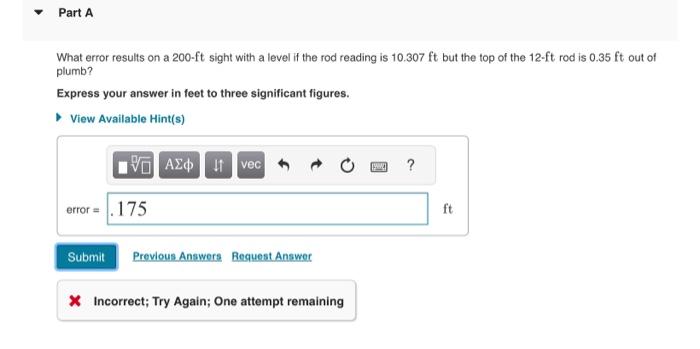 Solved What error results on a 200- ft sight with a level if | Chegg.com