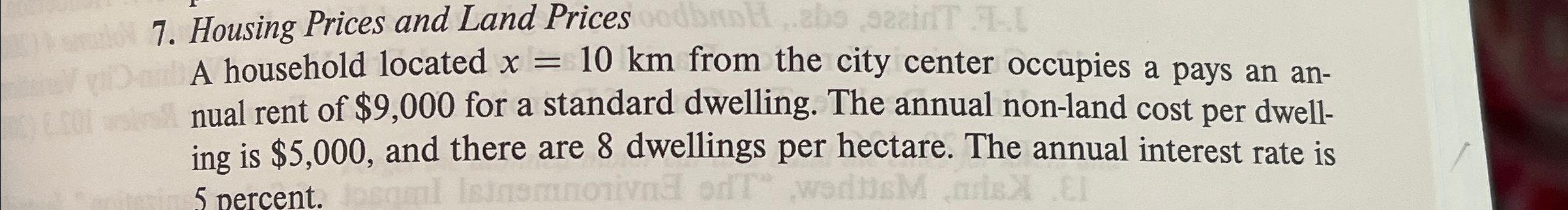 Solved Housing Prices and Land PricesA household located | Chegg.com