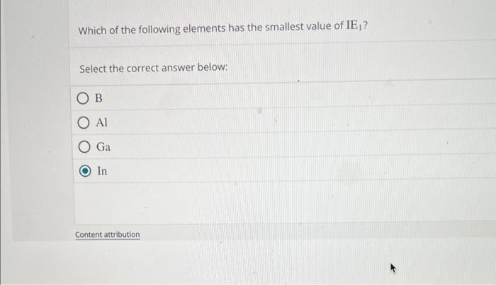 Solved Which of the following elements has the smallest | Chegg.com