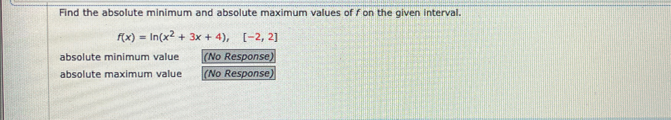 Solved Find the absolute minimum and absolute maximum values | Chegg.com