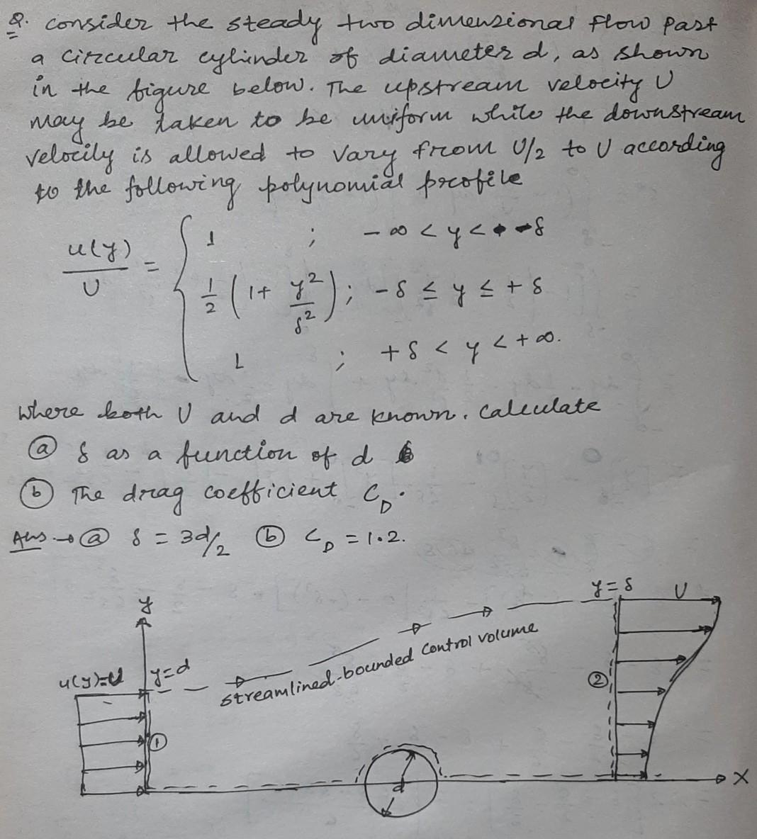 Solved & consider the steady two dimensional flow past a | Chegg.com