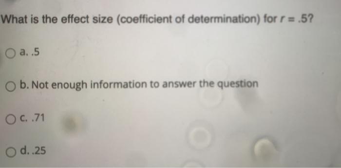Solved What is the effect size (coefficient of | Chegg.com