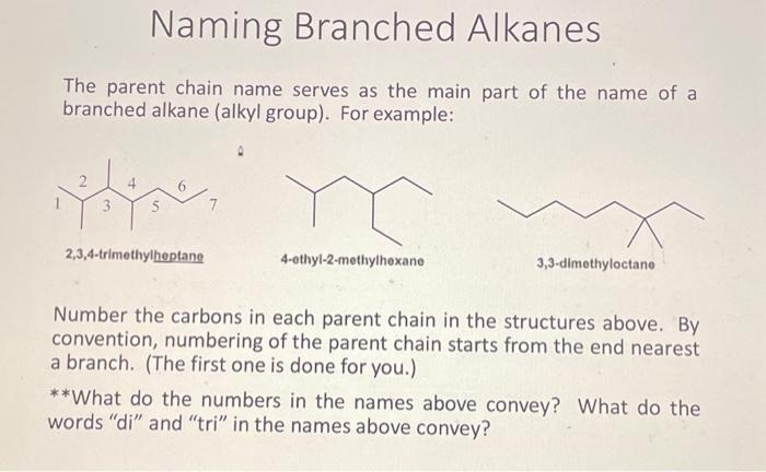 Solved Naming Branched Alkanes Name the following alkanes. | Chegg.com Solved Naming Branched Alkanes Name the following alkanes. | Chegg.com