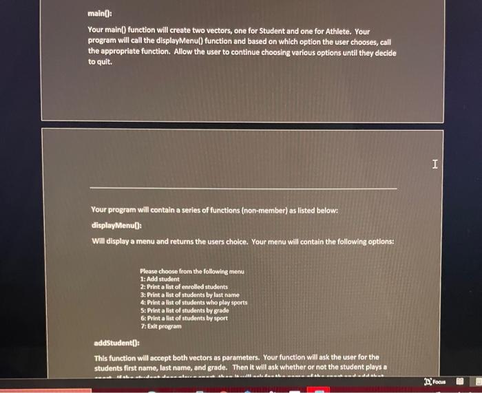 Solved Student Athlete Note: ALL input must be validated | Chegg.com