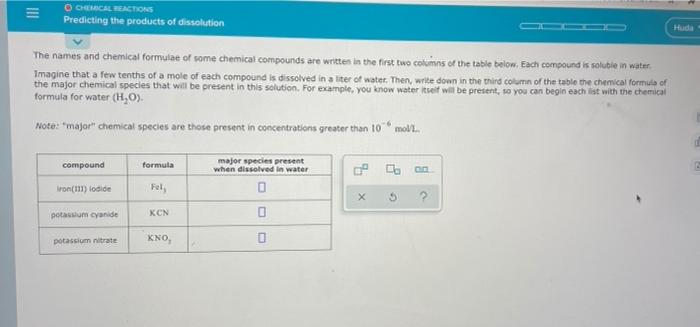 Solved III OCHEMICAL REACTIONS Predicting the products of | Chegg.com