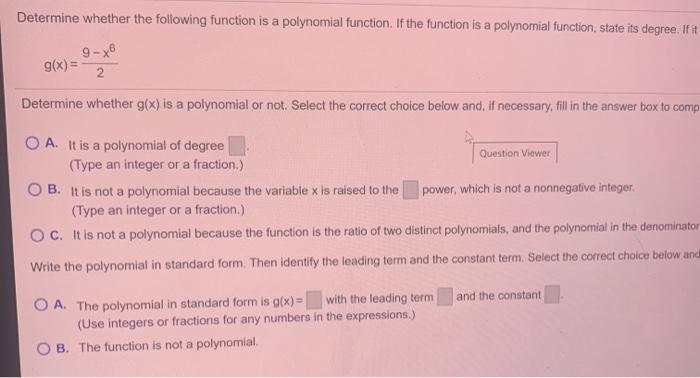 Solved Determine Whether The Following Function Is A