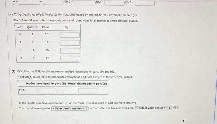 Solved Consider the following time series data. (a) Choose | Chegg.com