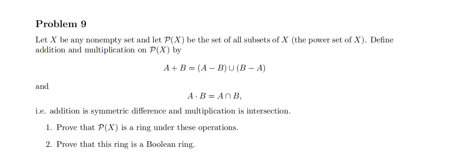 Solved Problem 9Let x ﻿be any nonempty set and let P(x) ﻿be | Chegg.com