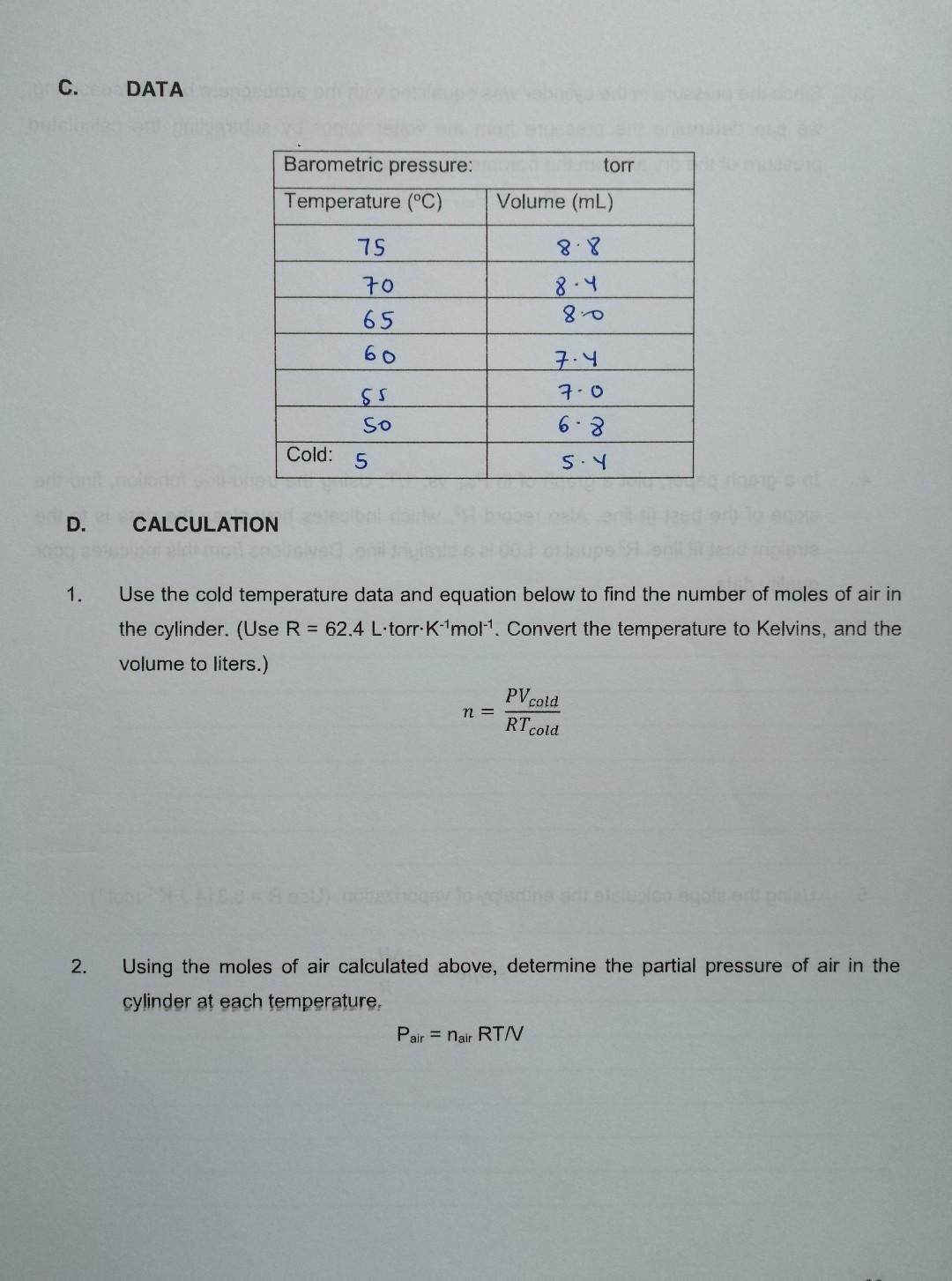 EXPERIMENT 4 CLAUSIUS-CLAPEYRON EQUATION Introduction | Chegg.com