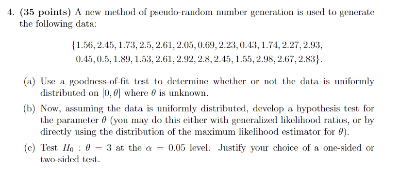 Solved (35 ﻿points) ﻿A new method of pseudo-random number | Chegg.com