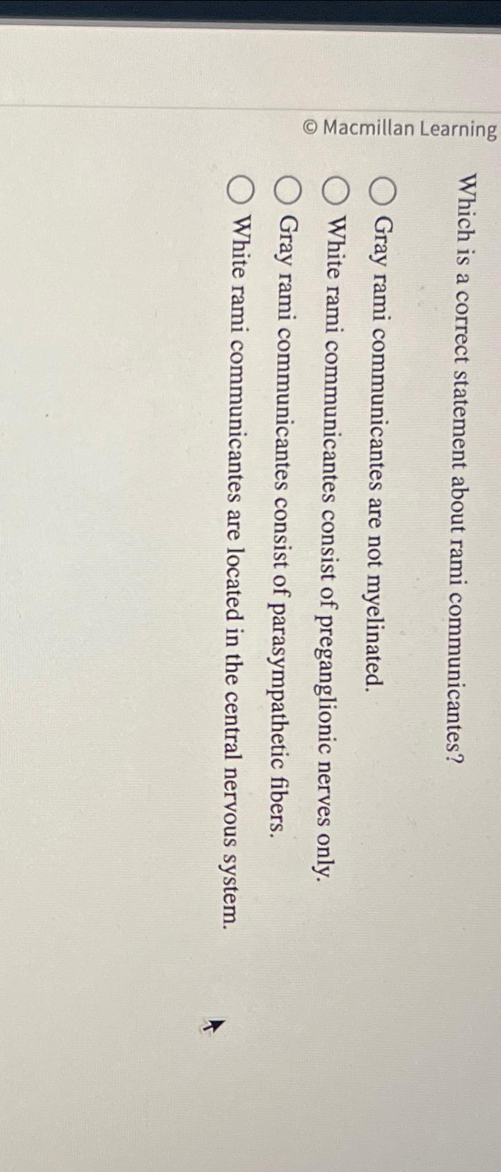 Solved Which is a correct statement about rami | Chegg.com