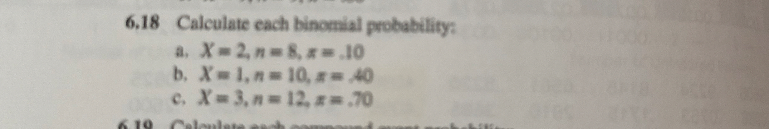 Solved 6.18 ﻿Calculate each binomial | Chegg.com