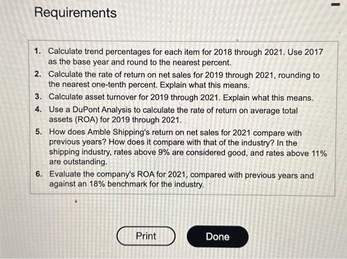 Solved Requirement 4. Use a DuPont Analysis to calculase the | Chegg.com