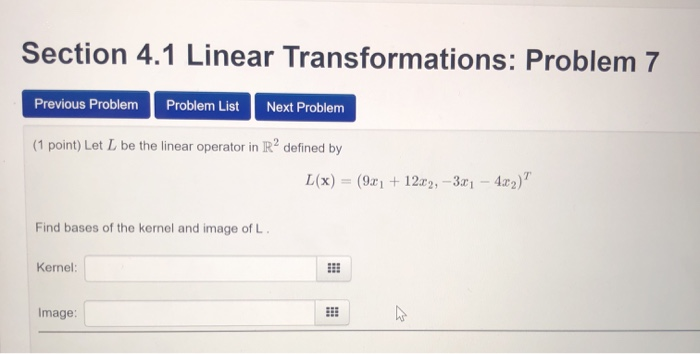 Solved Section 4 1 Linear Transformations Problem 7