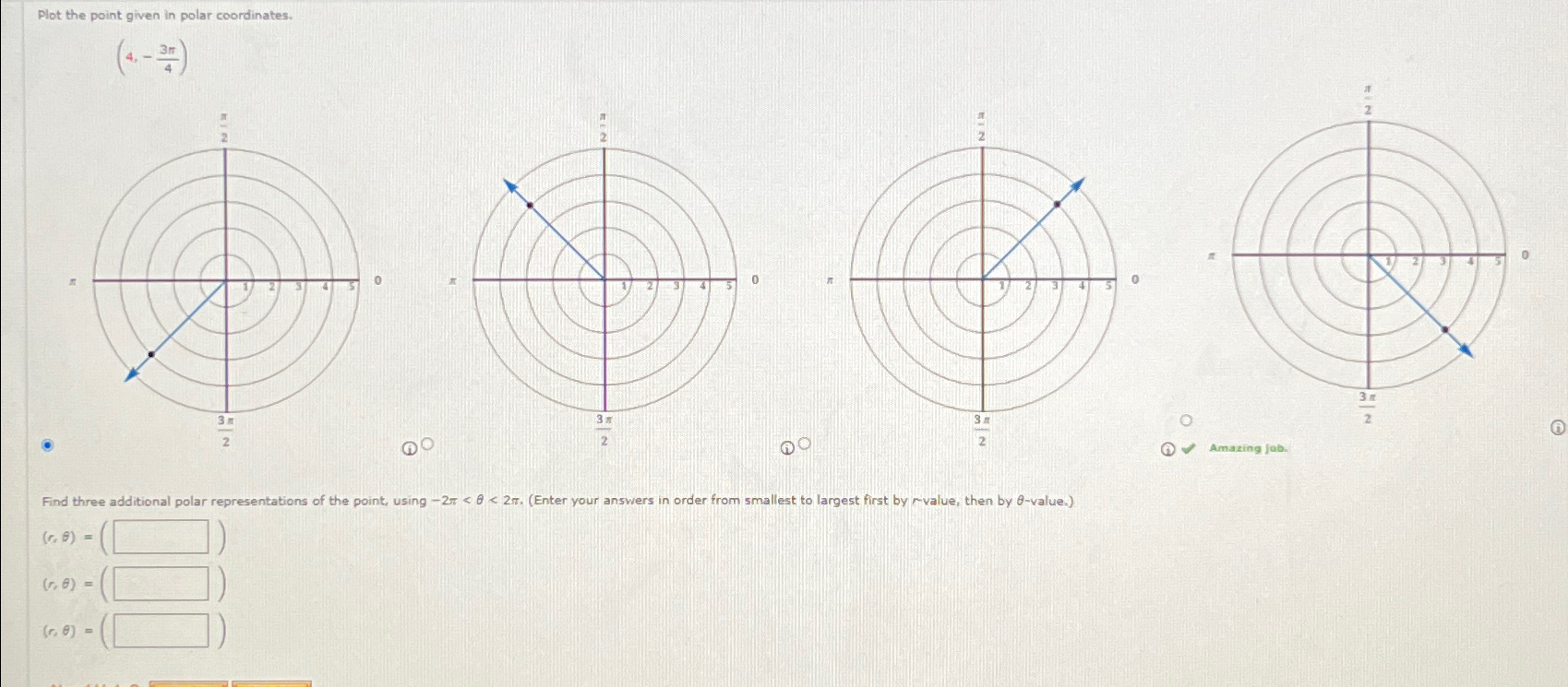 Solved Plot the point given in polar | Chegg.com