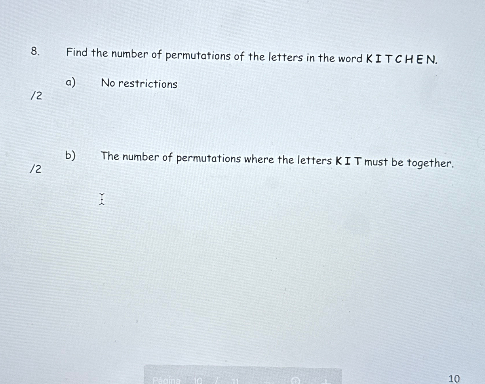 Solved Find the number of permutations of the letters in the | Chegg.com