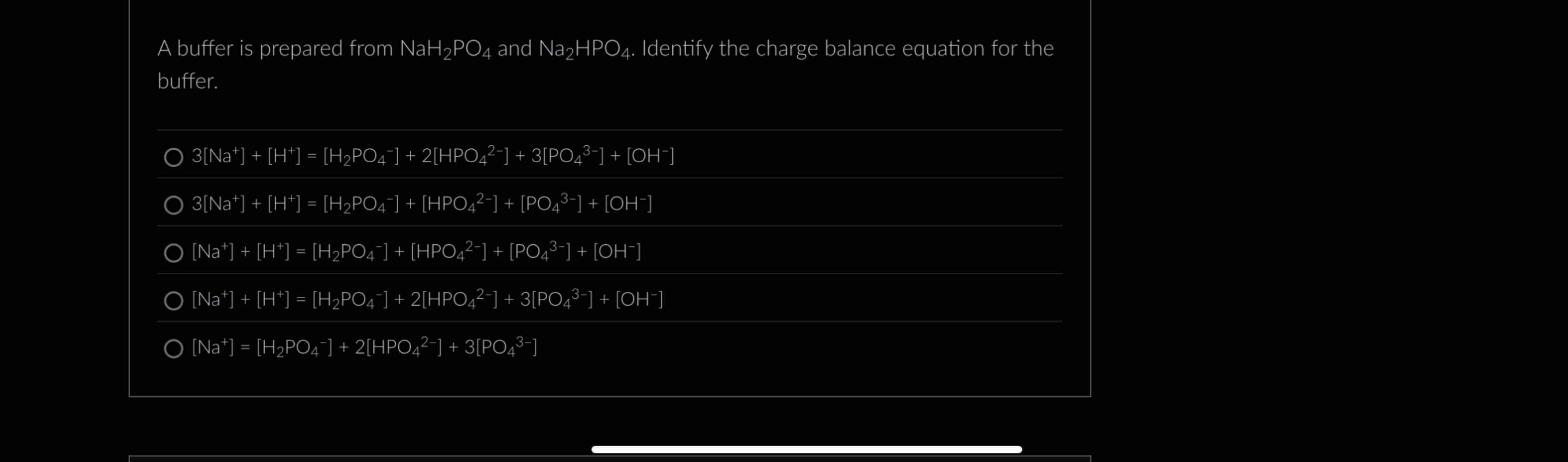 Solved A buffer is ﻿prepared from NaH2PO4 ﻿and Na2HPO4. | Chegg.com
