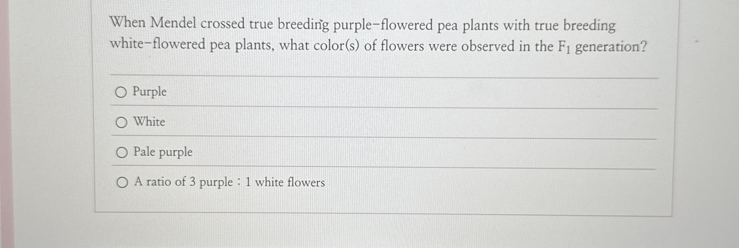High Quality SOLUTION When Mendel crossed true breeding purple-flowered pea | Chegg.com