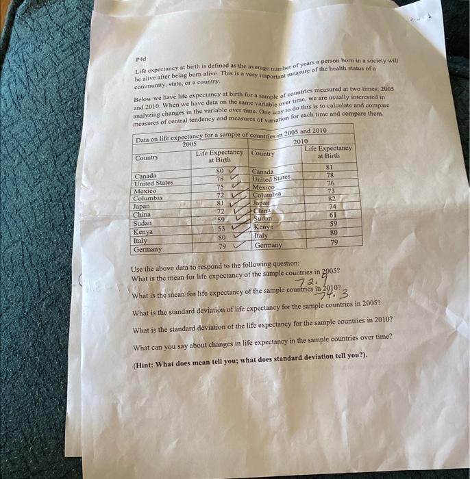 Solved Pad Life expectancy at birth is defined as the | Chegg.com