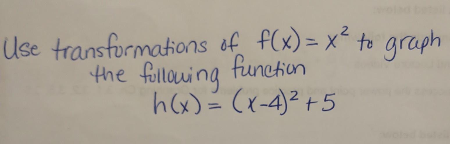 Solved Use transformations of f(x) = x' to graph function | Chegg.com