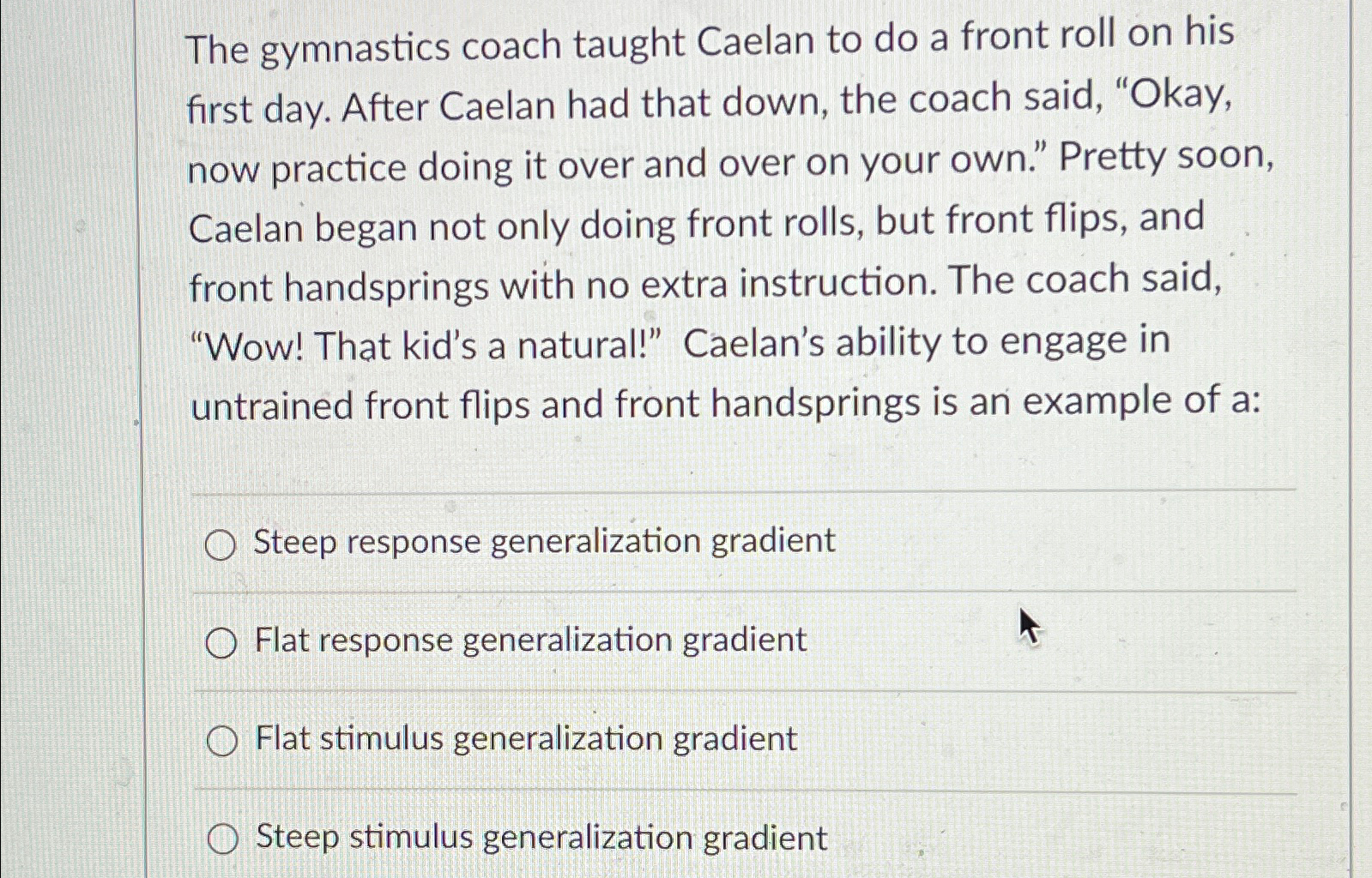 Solved The gymnastics coach taught Caelan to do a front roll | Chegg.com