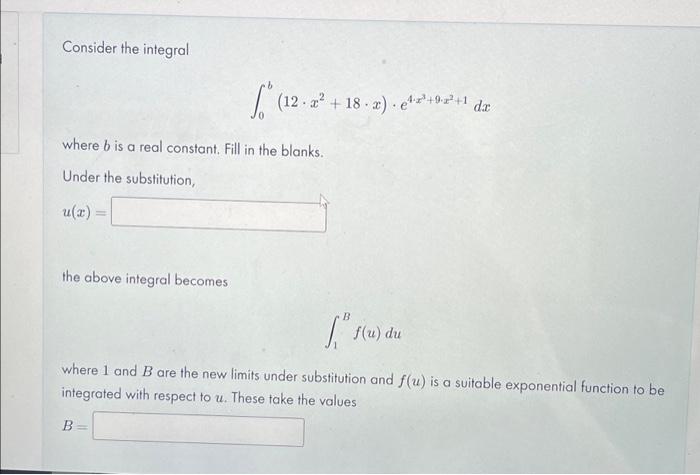 Solved Consider the integral where b is a real constant. | Chegg.com