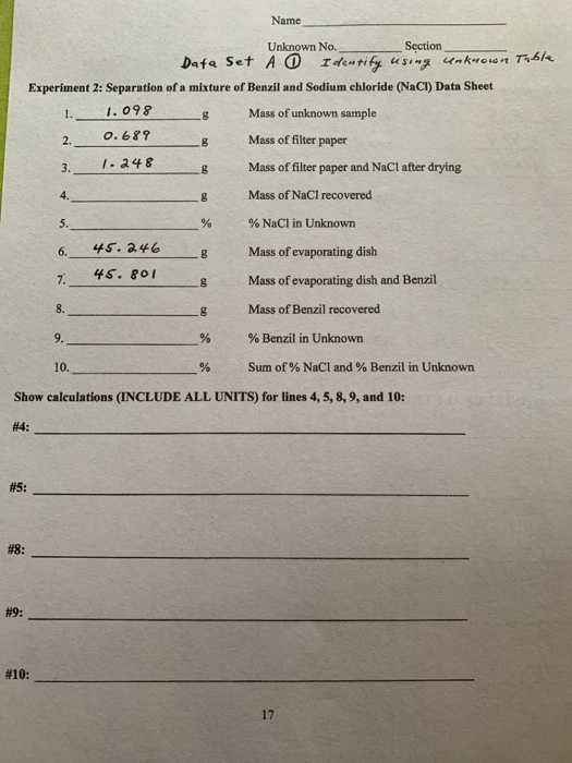 Solved PRE-LAB ASSIGNMENT FOR EXPERIMENT 2 SEPARATION OF A | Chegg.com