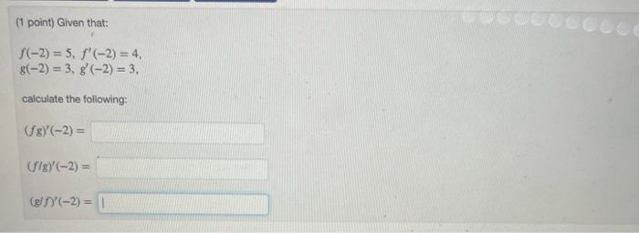 Solved (1 point) Given that: | Chegg.com