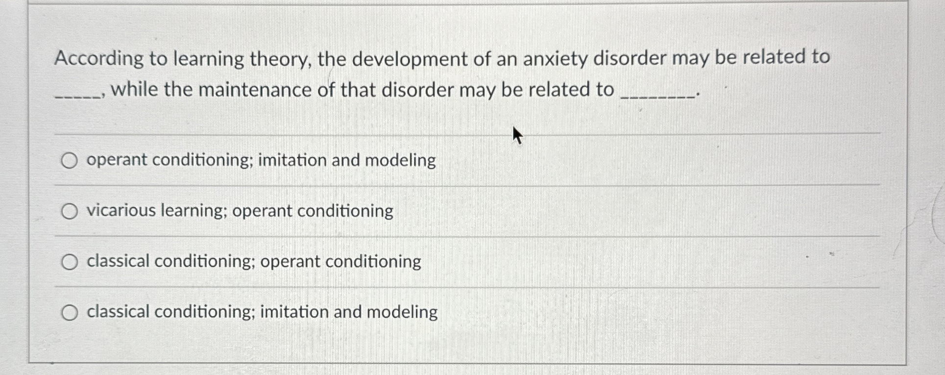 Solved According to learning theory, the development of an | Chegg.com