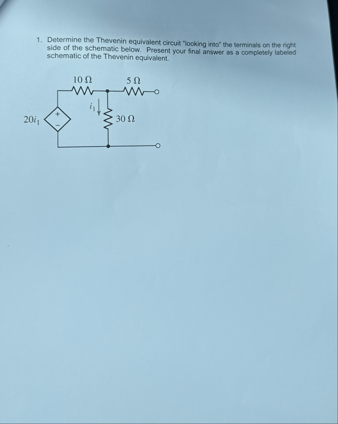 Solved Determine the Thevenin equivalent circuit "looking | Chegg.com