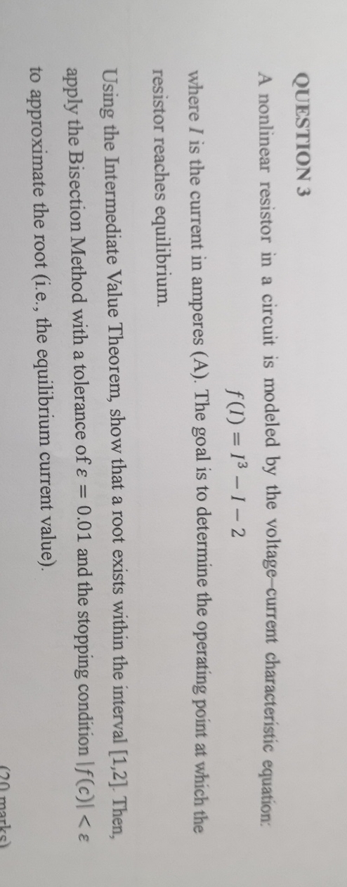 Solved QUESTION 3A nonlinear resistor in a circuit is | Chegg.com