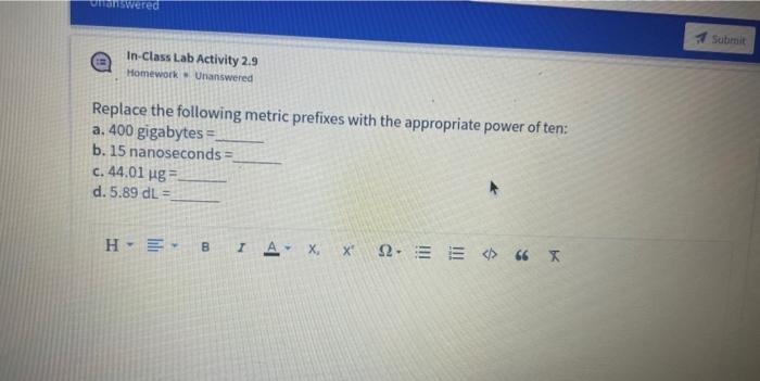 Solved Replace the following metric prefixes with the | Chegg.com