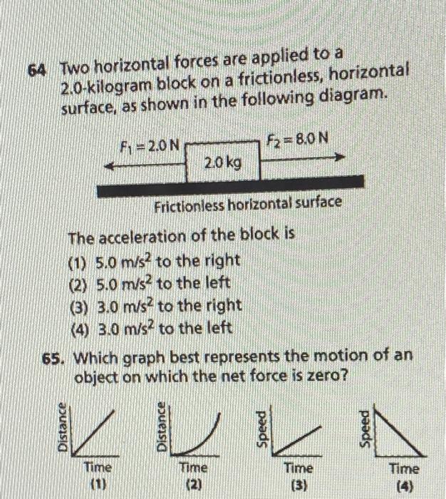 Solved 64 Two horizontal forces are applied to a | Chegg.com