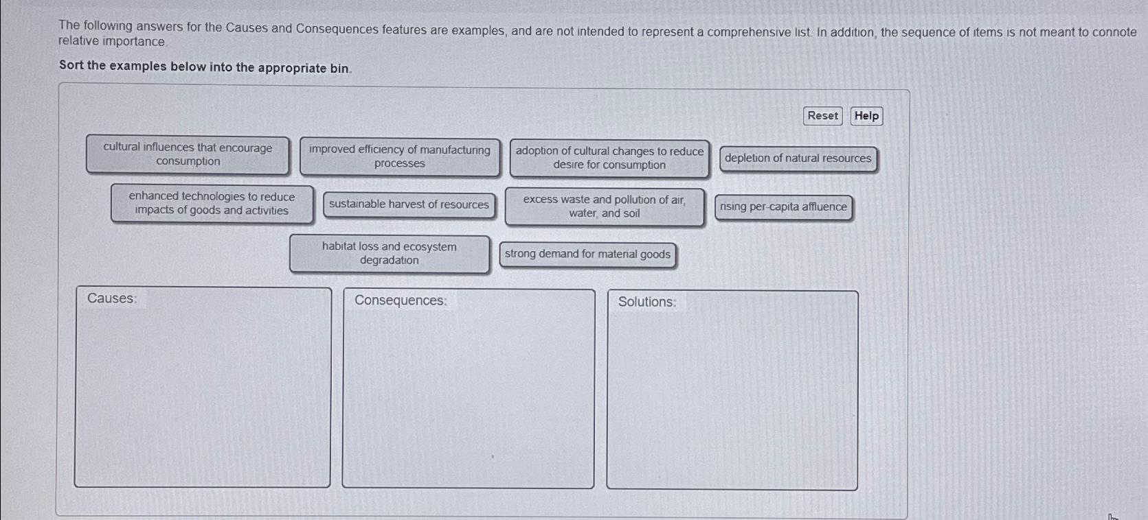 Solved The following answers for the Causes and Consequences | Chegg.com